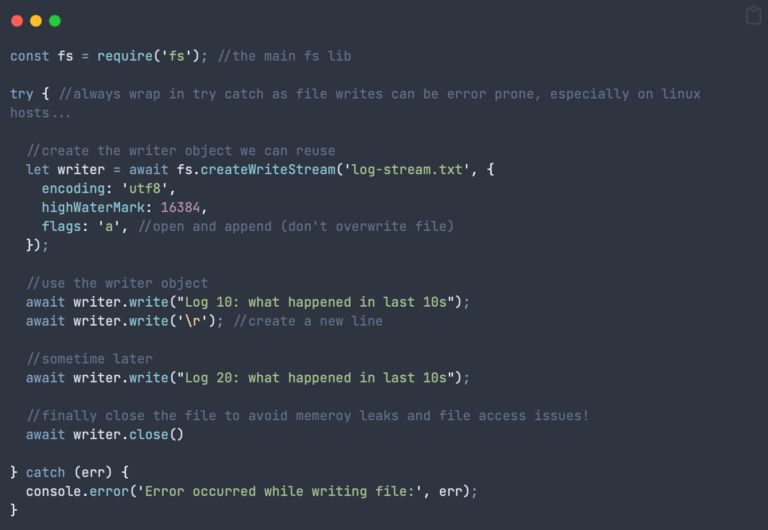 createWriteStream async - Guide - iAmDev createWriteStream async - Guide - iAmDev